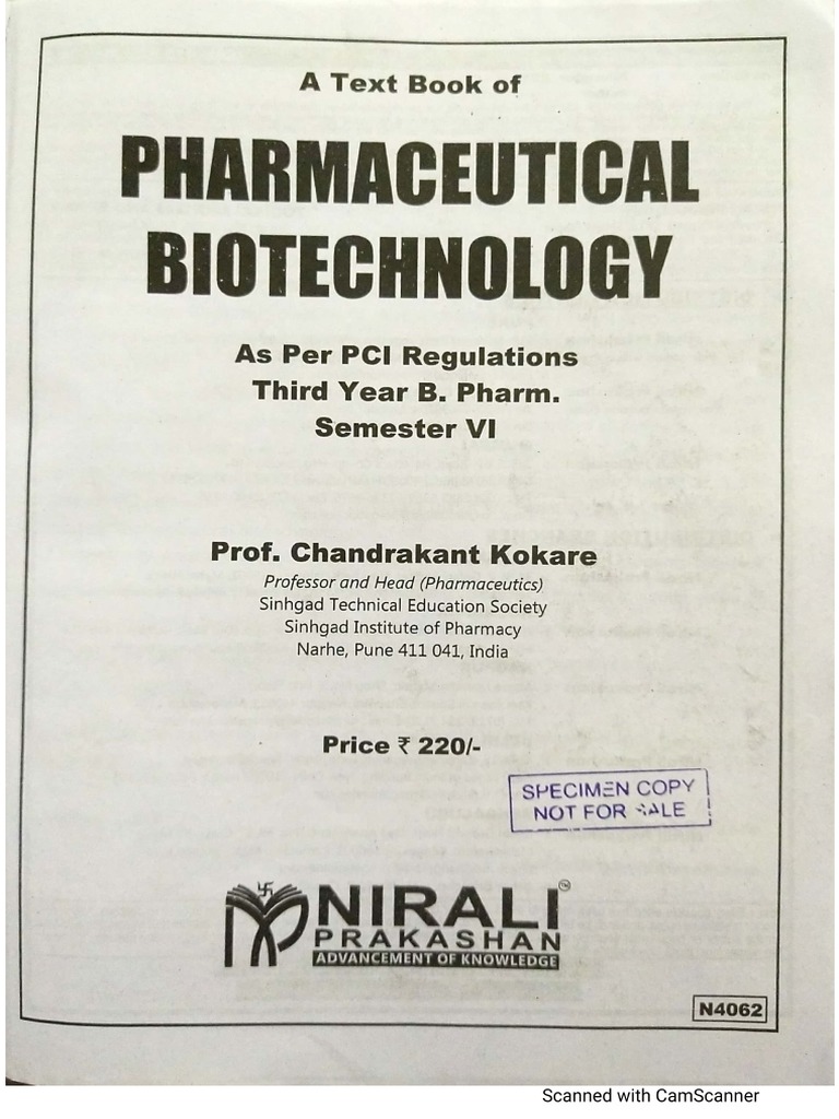 PharmaLite - in Pharmaceutical Biotechnology (Nirali Prakashan) | PDF