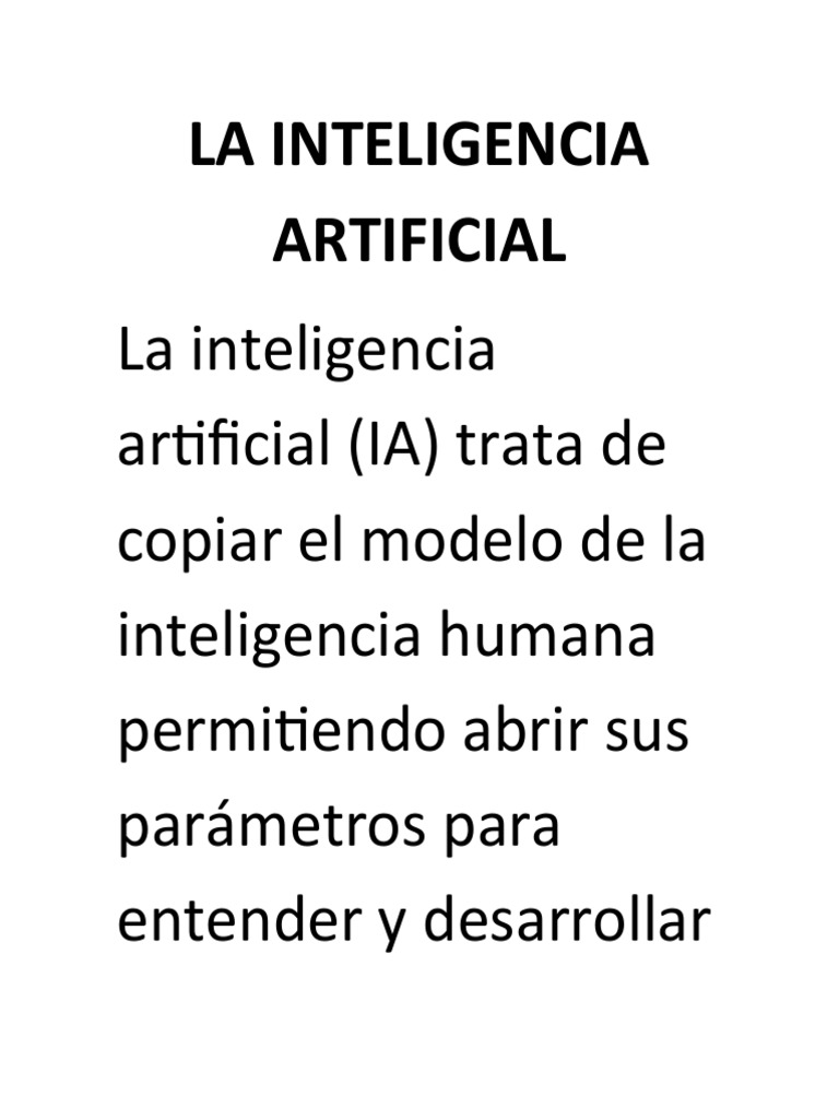 La Inteligencia Artificial Pdf