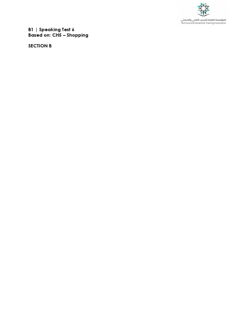 B1 Speaking Test 6 Images | PDF