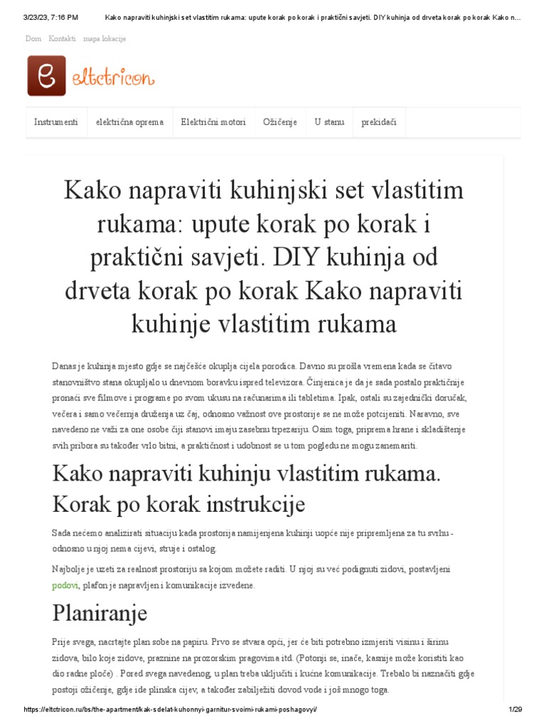 Kako Napraviti Kuhinjski Set Vlastitim Rukama - Upute Korak Po Korak I ...