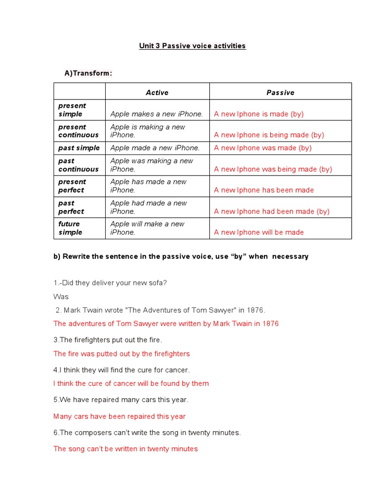 Còpia de 2.2. Passive Voice Activities | PDF | I Phone | Linguistic ...