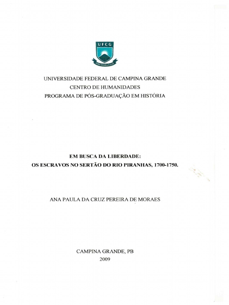 ANA PAULA DA CRUZ PEREIRA DE MORAES - DISSERTAÇÃO PPGH CH 2009 | PDF ... ANA PAULA DA CRUZ PEREIRA DE MORAES - DISSERTAÇÃO PPGH CH 2009 | PDF ...