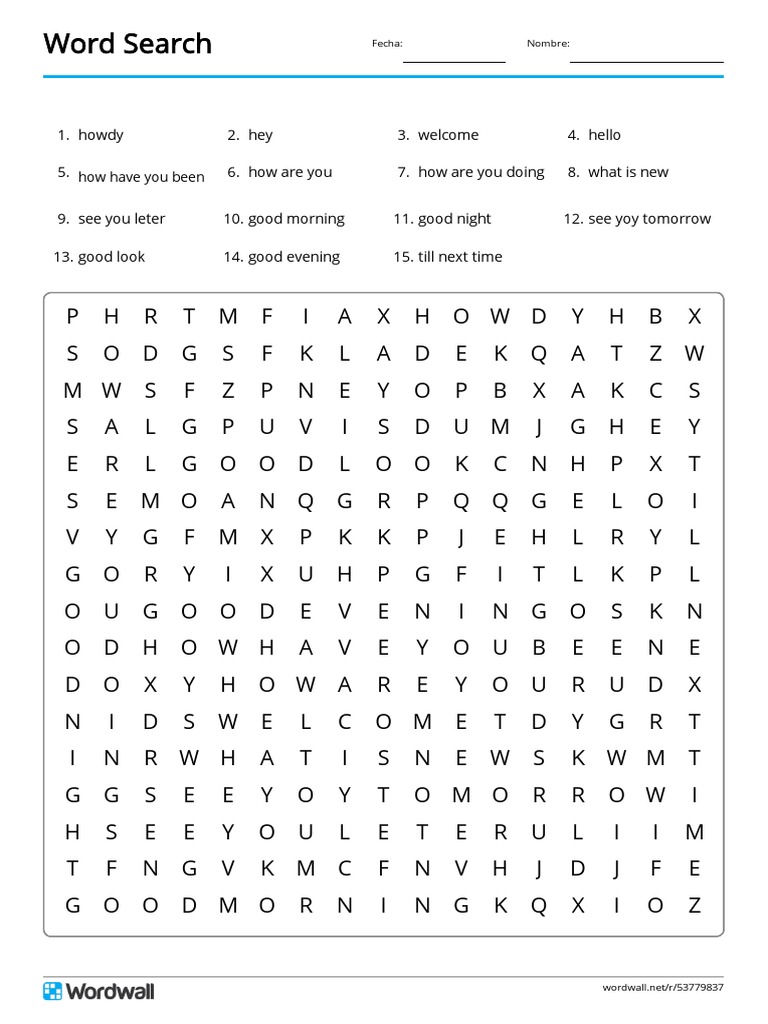 Word Search Sopa de Letras | PDF