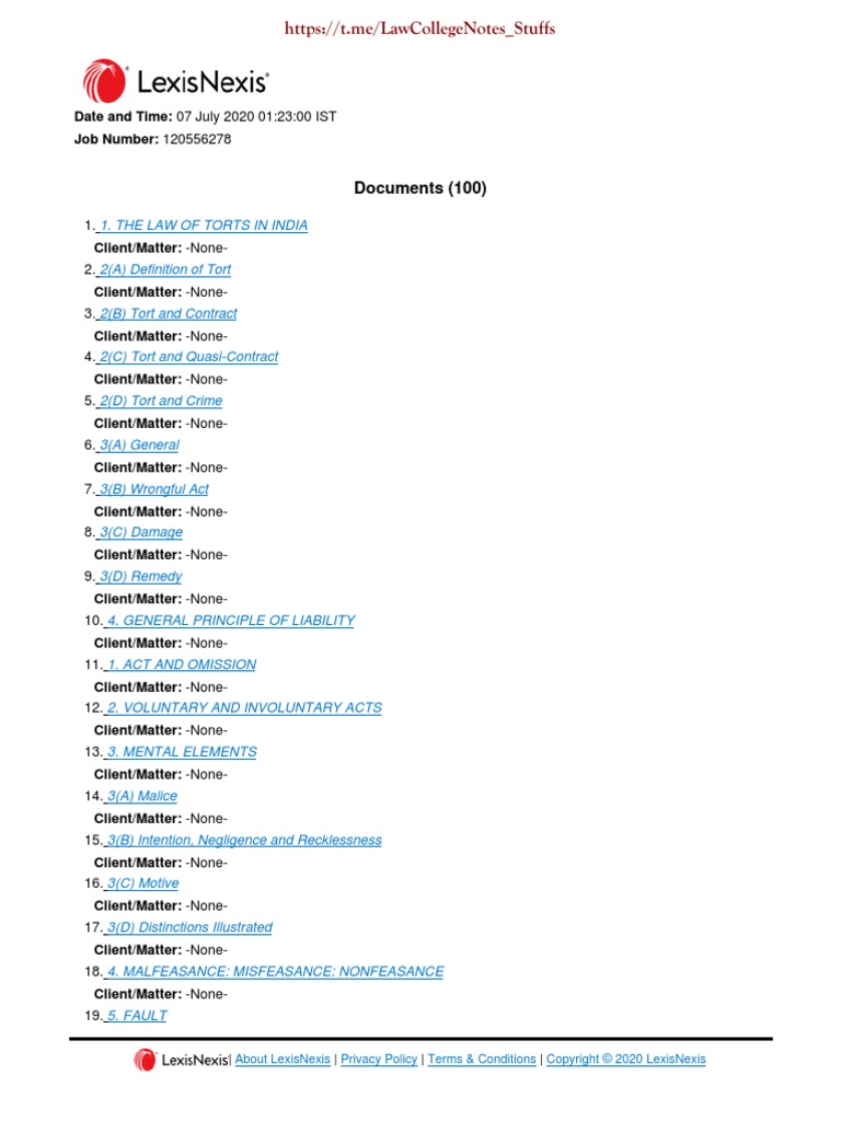 Ratanlal & Dhirajlal - The Law of Torts (26th Edition) - 1 PDF | PDF ...