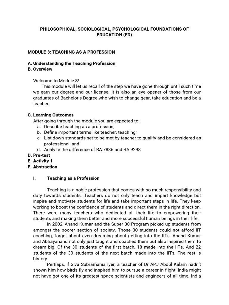 Module 3 Philo | PDF | Curriculum | Teachers