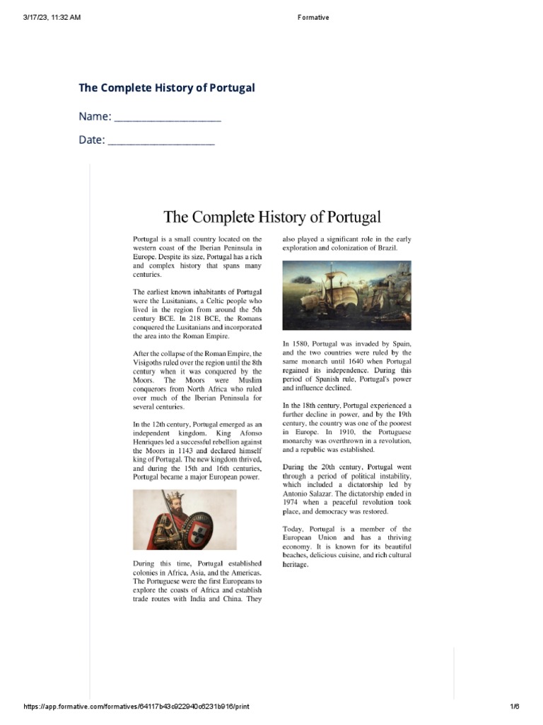 Portugal's History PDF | PDF | Portugal | Europe