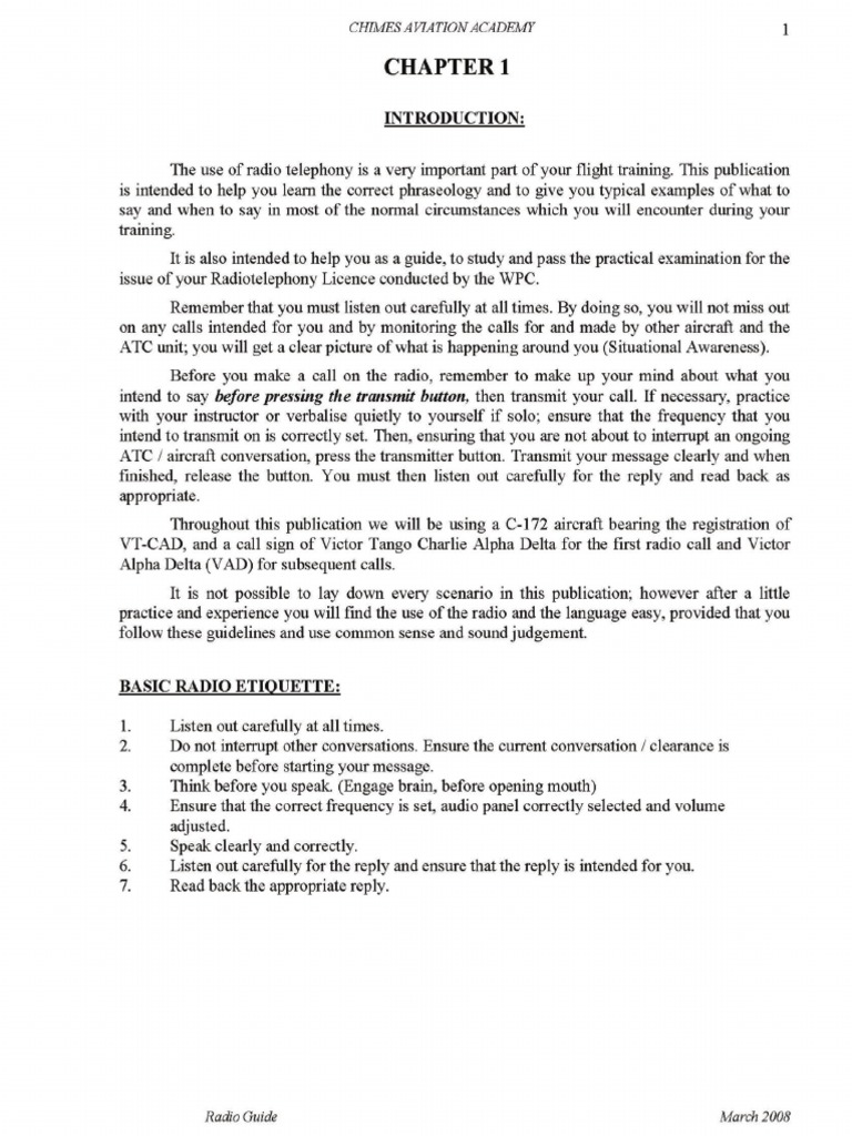 CAA Radio Guide PDF | PDF | Air Traffic Control | Takeoff