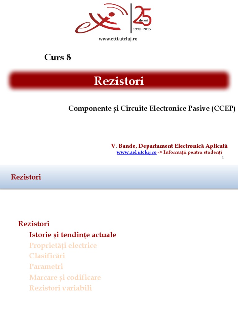 Curs 8 - Rezistori-1 | PDF