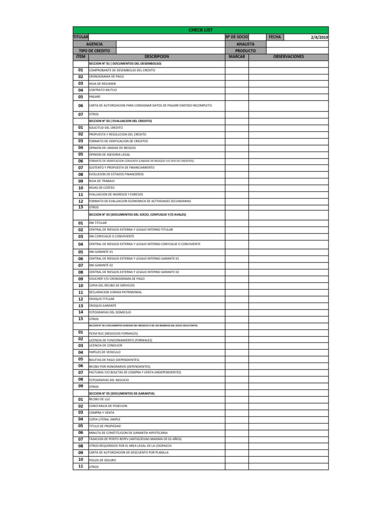 Check List Oscar | PDF