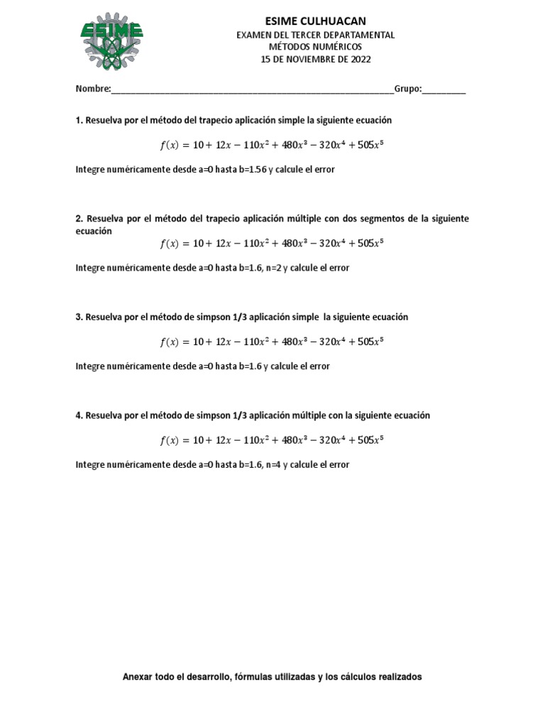 3D Metodos Numericos 2023-1 | PDF