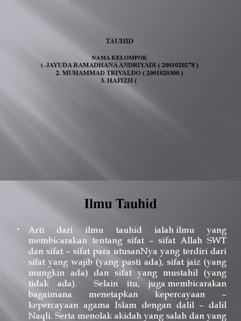Ilmu Tauhid: Definisi dan Macamnya | PDF