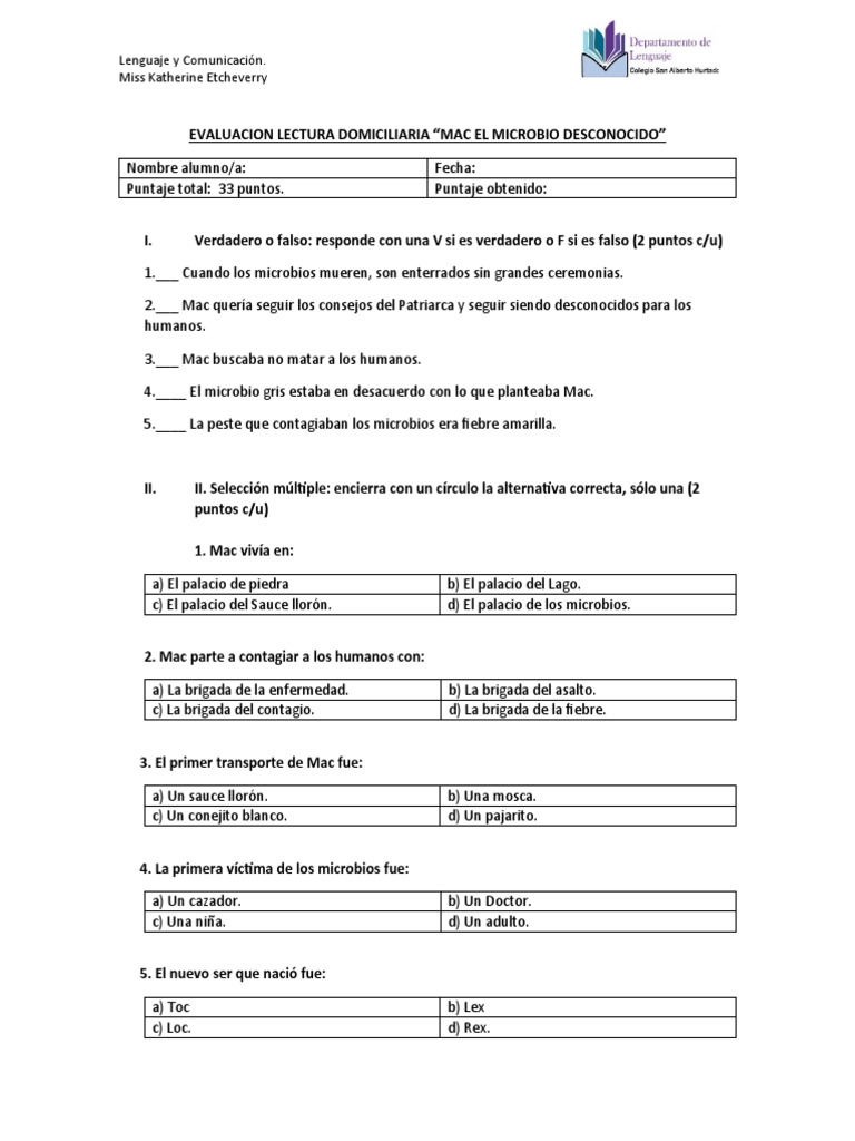 5º Mac El Microbio Desconocido L Pdf