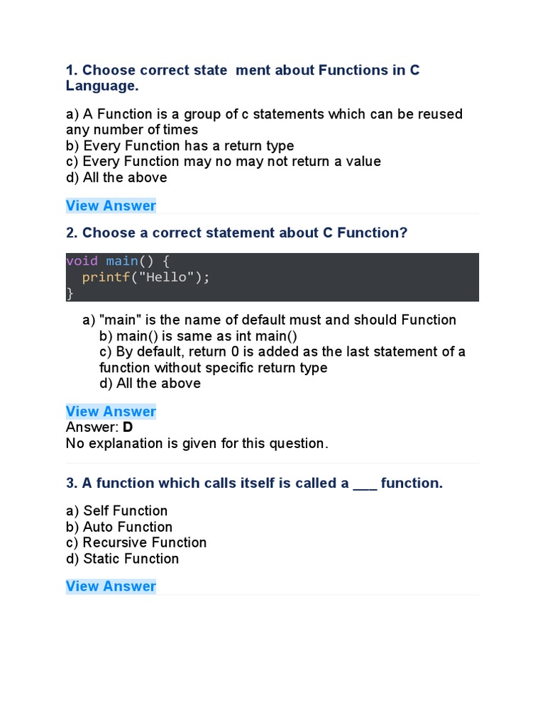 Functions | Download Free PDF | C (Programming Language) | Control Flow