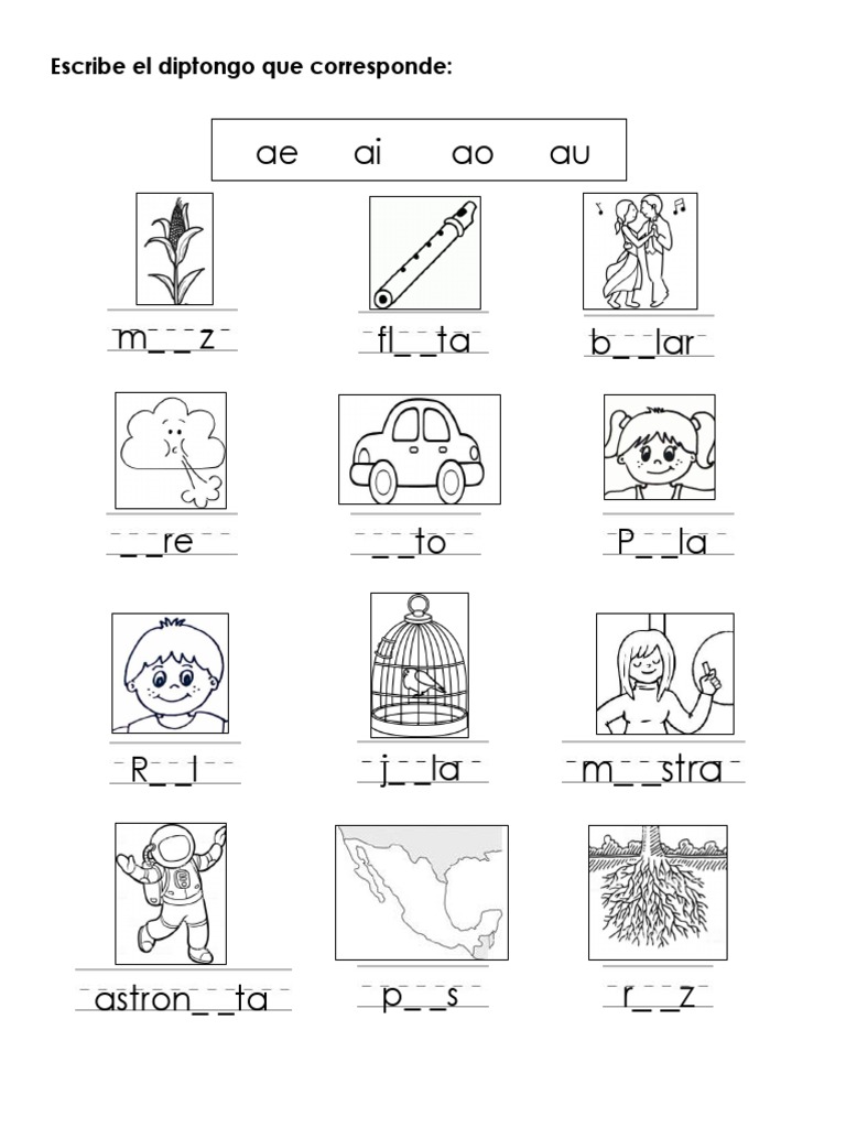 Actividades de Diptongos para Niños | PDF