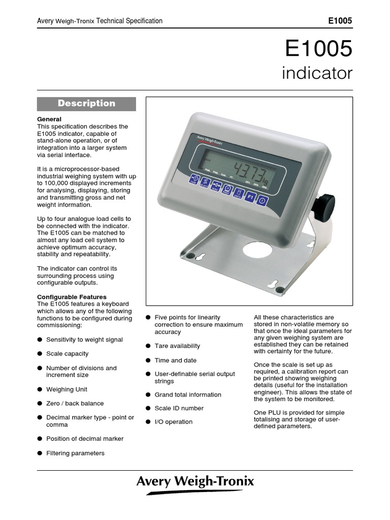 E1005 Spec | Download Free PDF | Analog To Digital Converter | Alternating Current