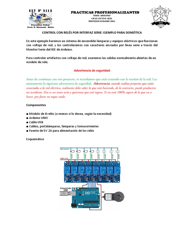 Control Con Relés Por Interfaz Serie | PDF | Relé | Arduino