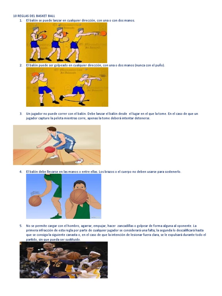 10 Reglas Básicas del Baloncesto | PDF | Árbitro | Deportes