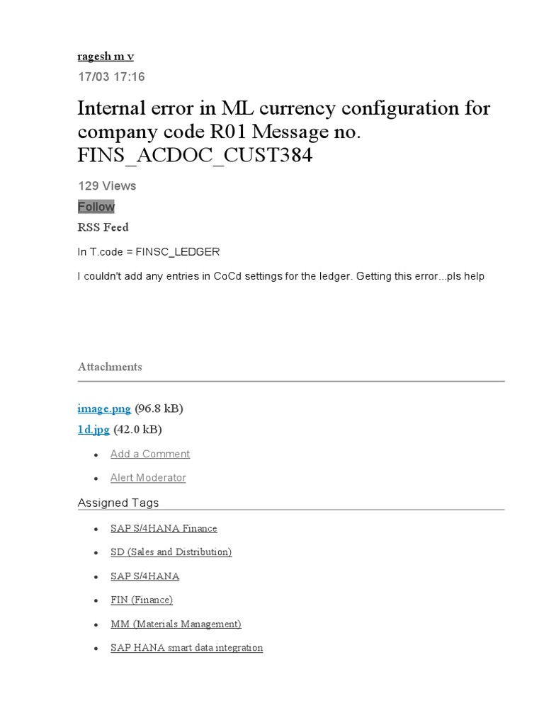 ML Currency Configuration Error in SAP | PDF