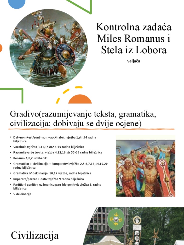 Kontrolna Zadaća Miles Romanus I Stela Iz Lobora Pdf