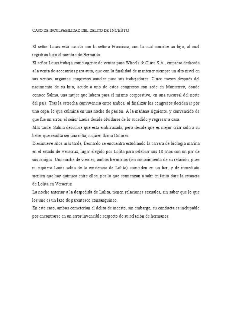 Incesto Inculpable: Error Invencible | PDF