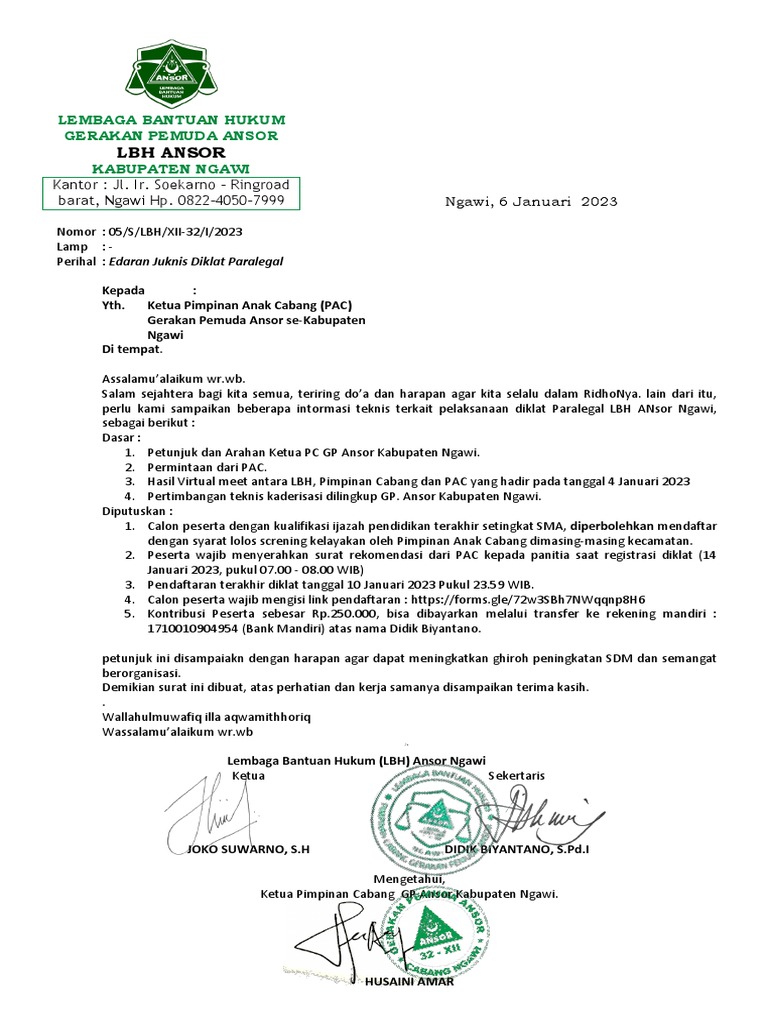 REVISI SURAT LBH | PDF