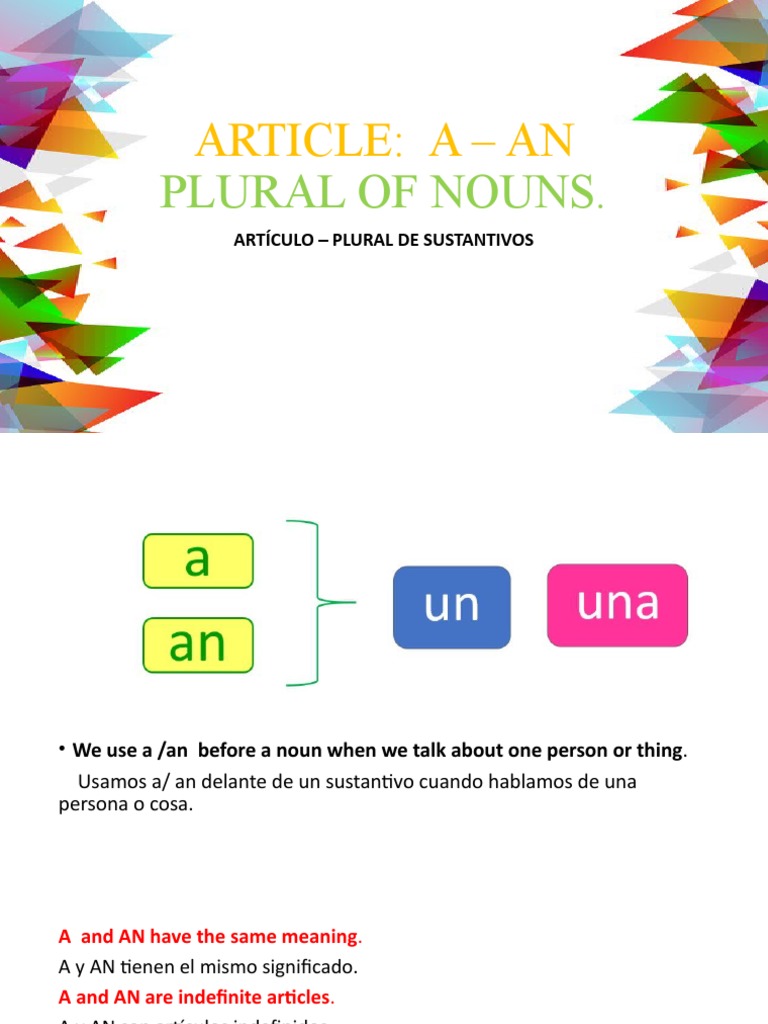 06 - A-An and Plural Nouns | PDF