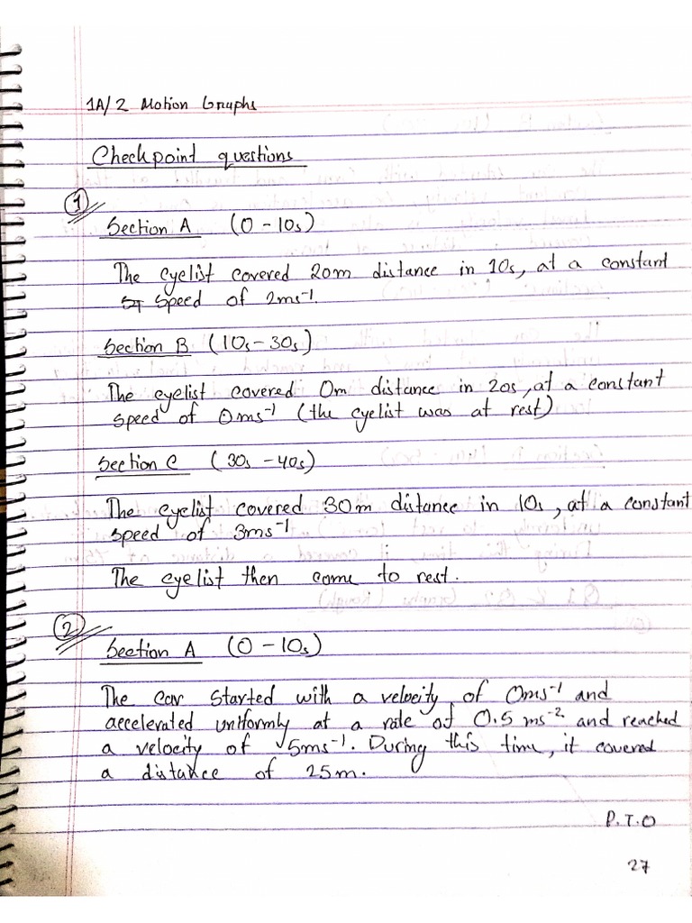 Physics 1A.2 Checkpoint | PDF
