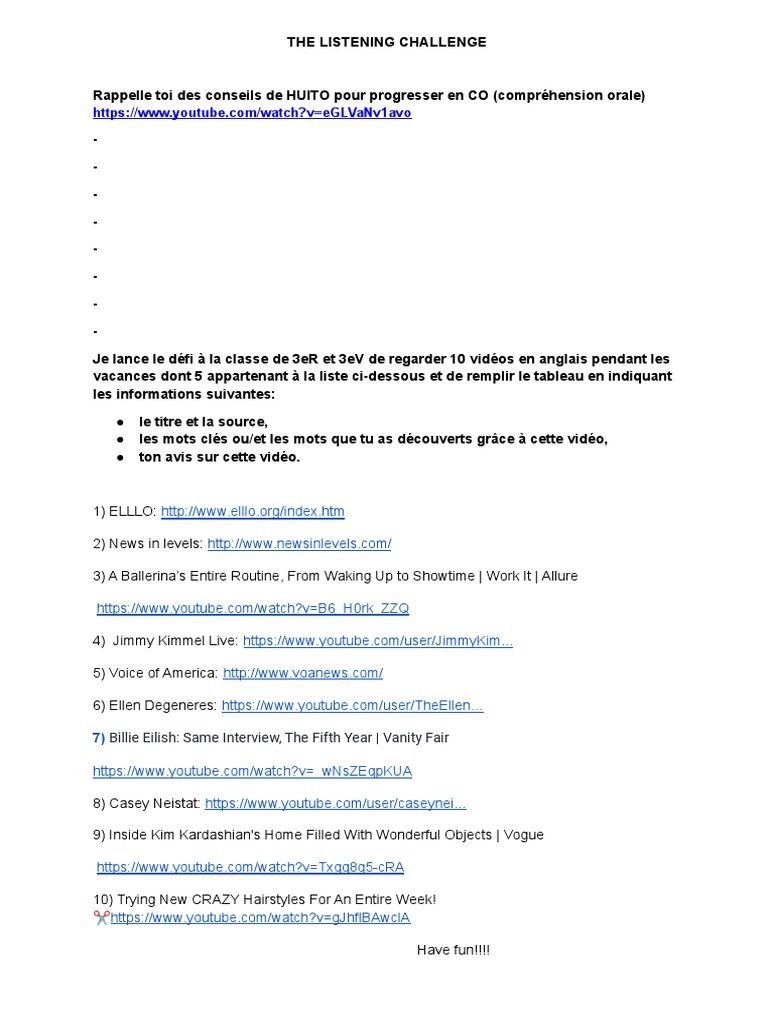 The Listening Challenge (2) | PDF | Cakes