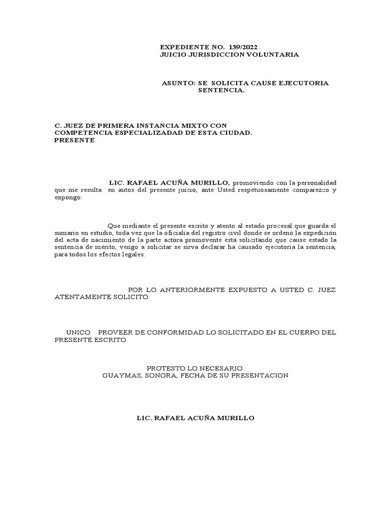 Causa Ejecutoria | PDF