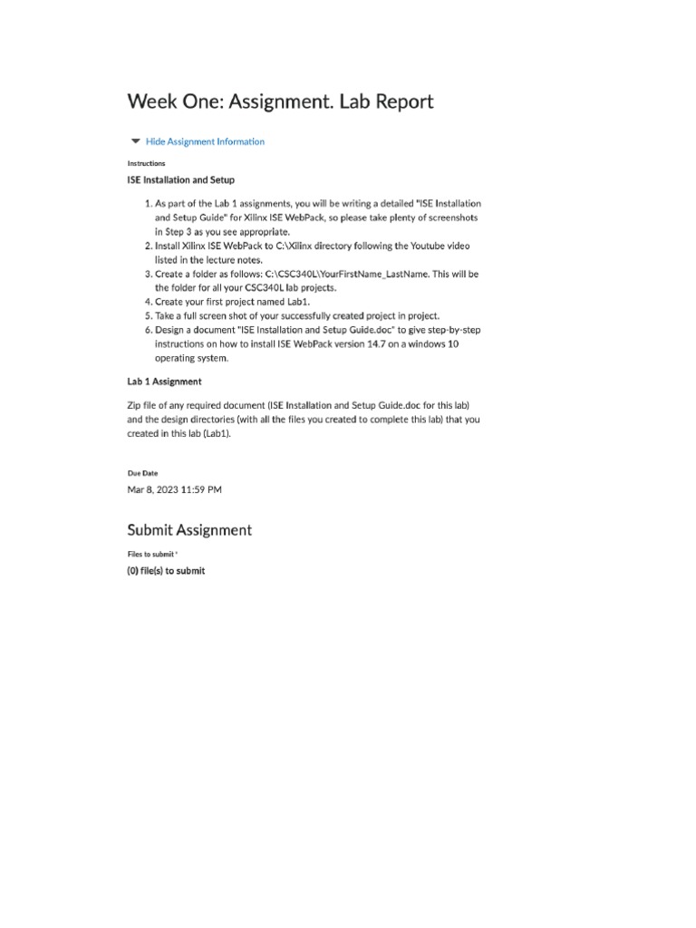 Instructions - CSC 340L - Lab Report | PDF