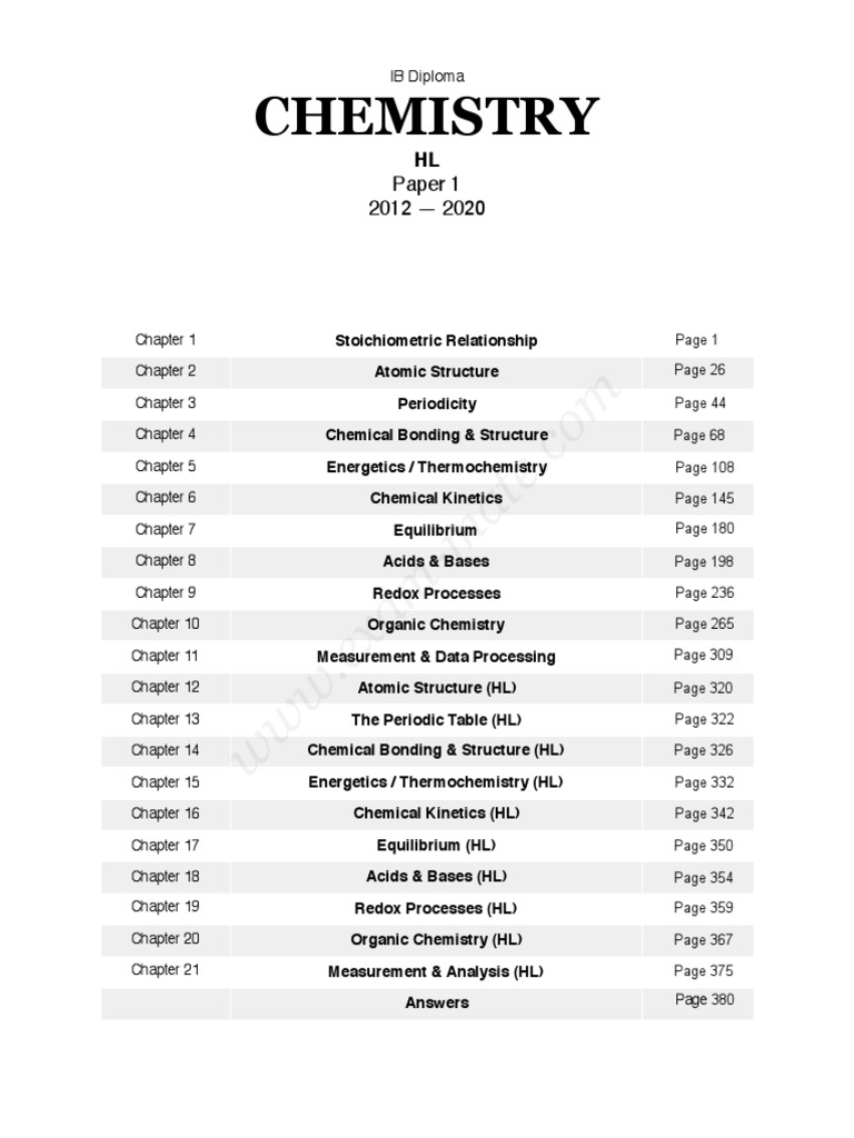 Chemistry Exam Paper 1-2 PDF | PDF | Stoichiometry | Physical Sciences