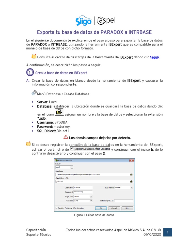 P002 Exportacion PARADOX INTRBASE | PDF | Bases de datos | Ventana (informática)