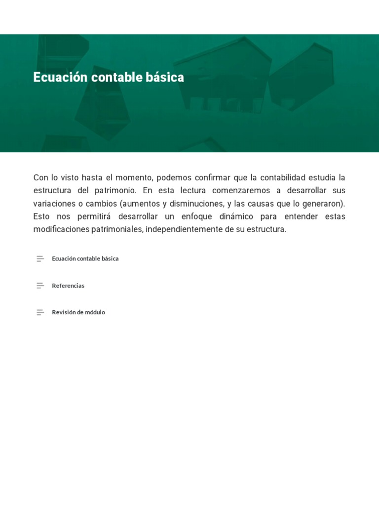Lectura 4 - Ecuación Contable Básica | PDF | Contabilidad | Valor neto