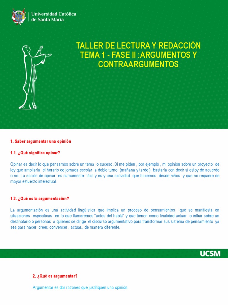 Argumentos y Contraargumentos - Diapositivas A | PDF | Argumento ...