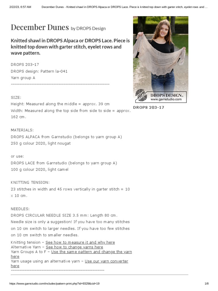 December Dunes | PDF | Knitting | Yarn