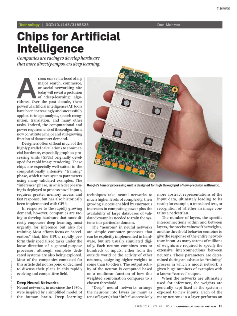 Chips For Artificial Intelligence | PDF | Artificial Neural Network ...