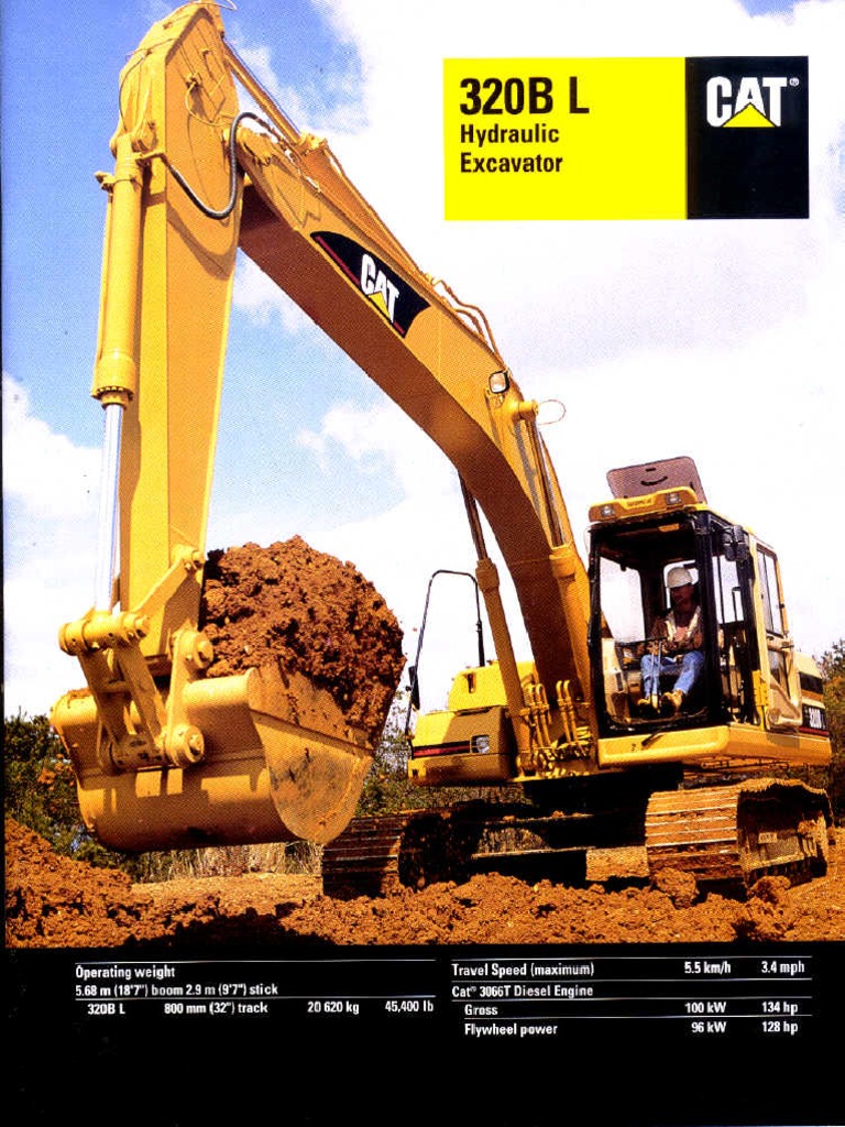Especificações Caterpillar 320BL Excavator | PDF