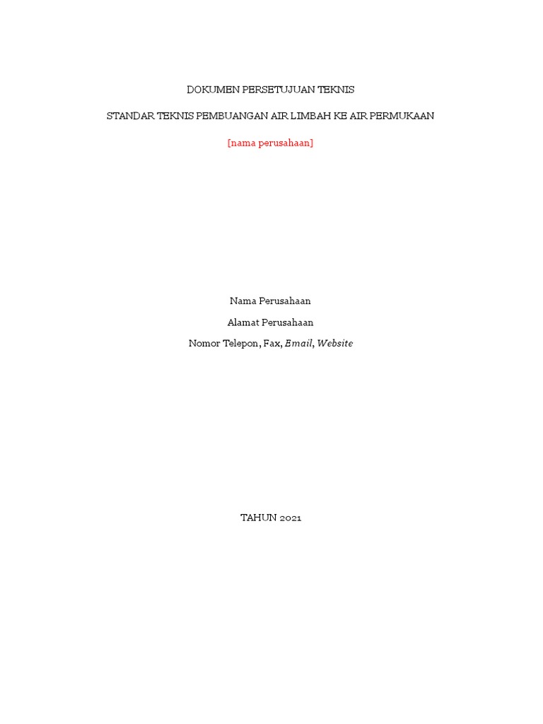 Draft Dokumen Persetujuan Teknis | PDF