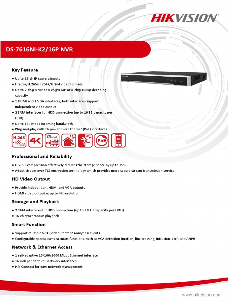 Datasheet of DS 7616NI K2 - 16P NVR D or E - 4.71.410 - 20221026 | PDF ... Datasheet of DS 7616NI K2 - 16P NVR D or E - 4.71.410 - 20221026 | PDF ...