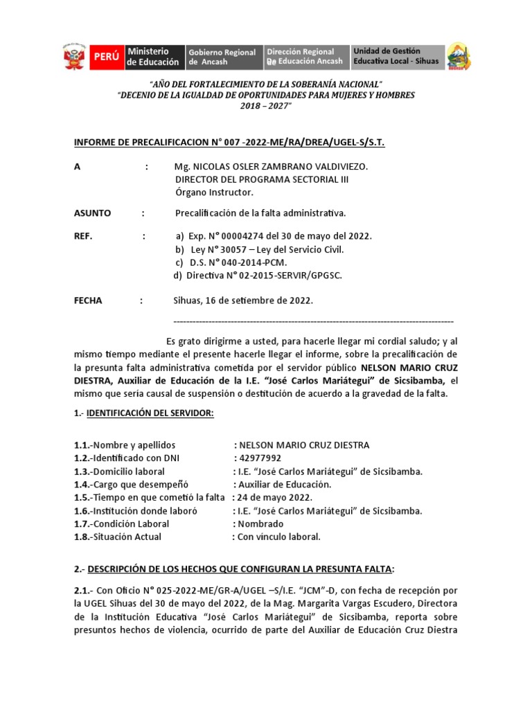 Informe de Precalificacion | PDF | Justicia | Crimen y violencia