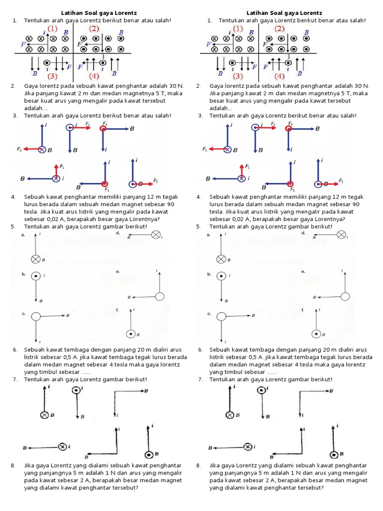 Lorentz Force Practice Problems | PDF