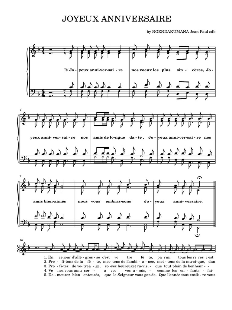 JOYEUX - ANNIVERSAIRE Revu Et Corrigé | PDF