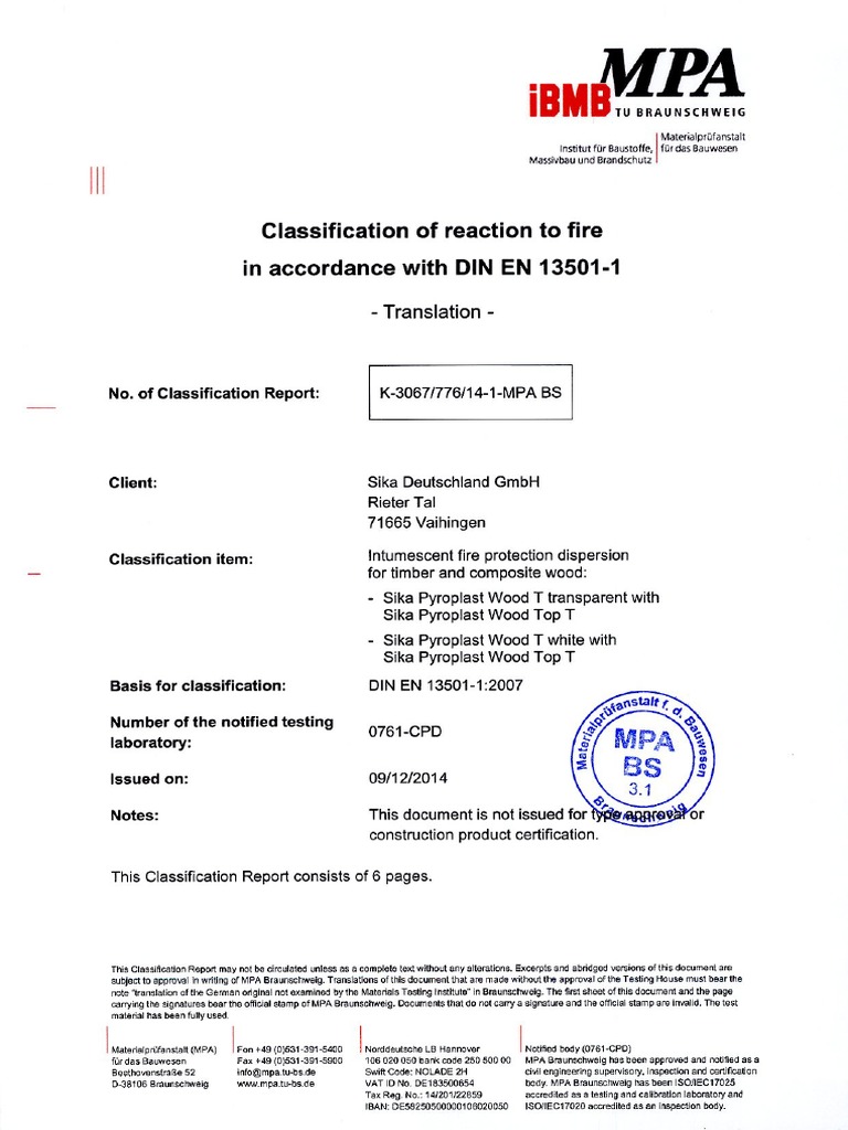 Test Pyroplast Wood T Intumescent | PDF