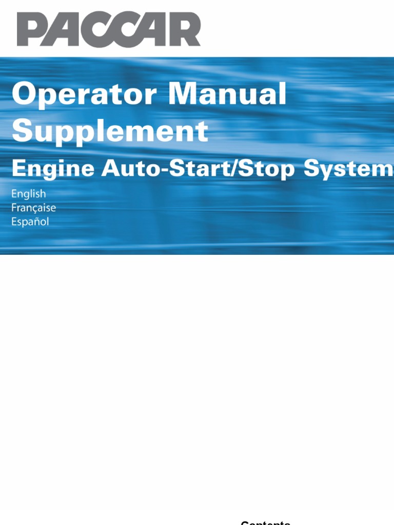Paccar Auto Start Stop Operators Manual | PDF | Vehicles | Vehicle ...