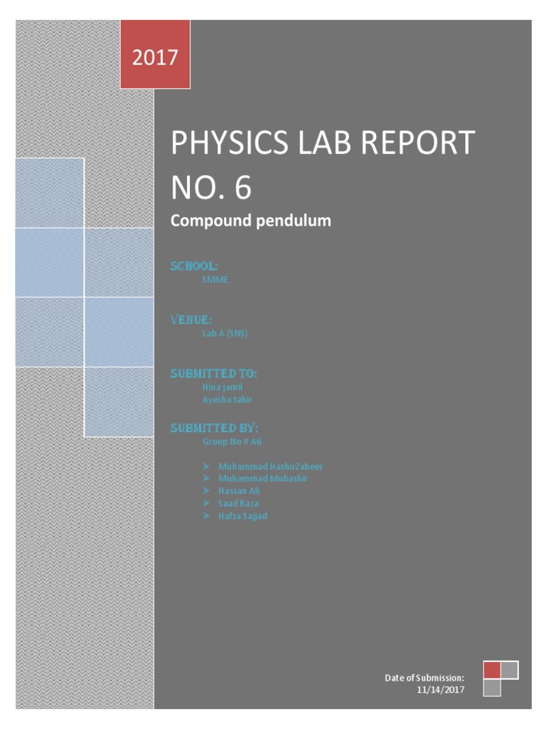PHYSICS LAB REPORT NO.6 (Compound Pendulum) | PDF | Pendulum | Physical ...