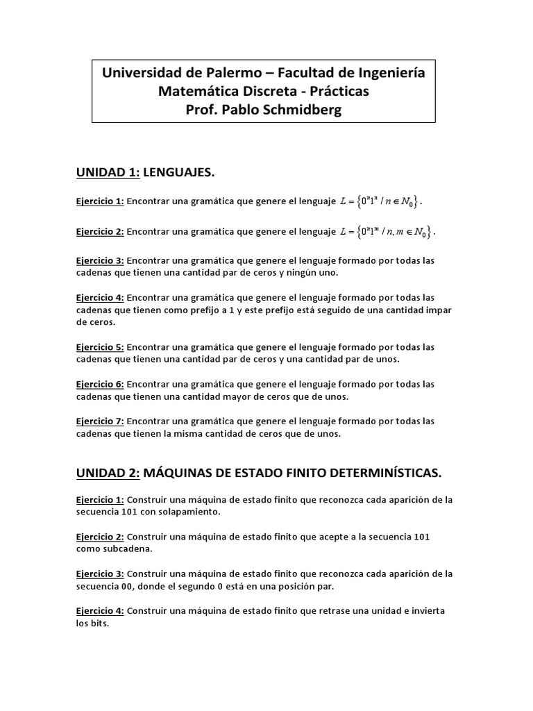 Matemática Discreta - Prácticas PDF | PDF | Aritmética | Relaciones matematicas