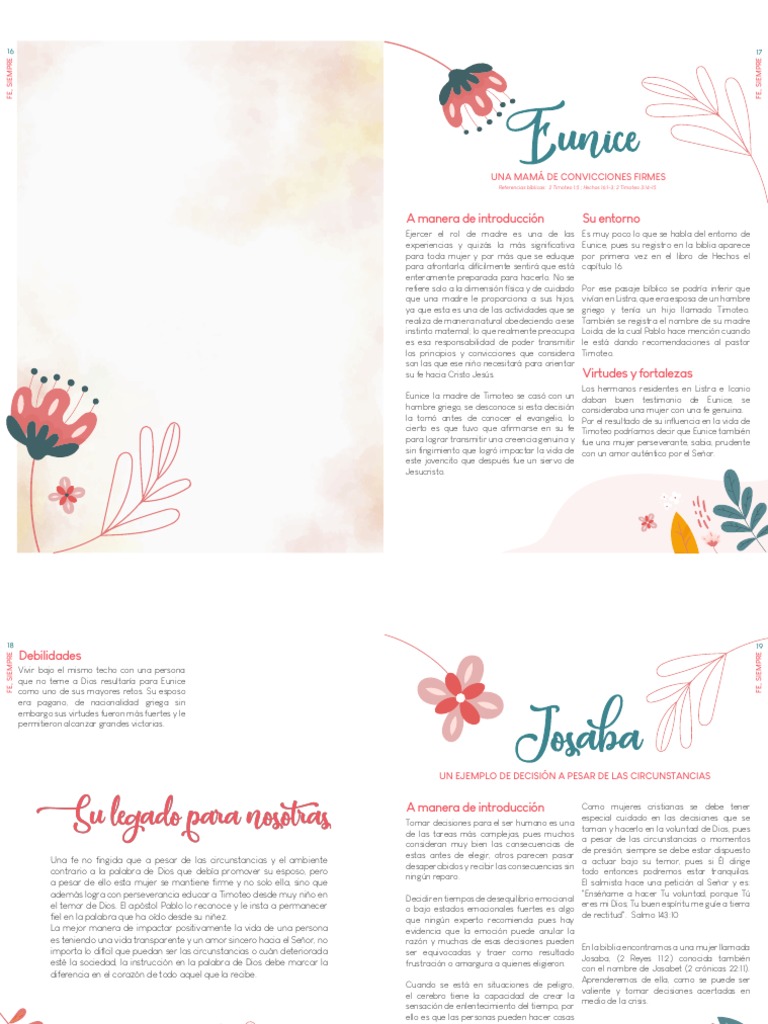 Fe y Fortaleza de Eunice y Josaba | PDF | Fe | Dios