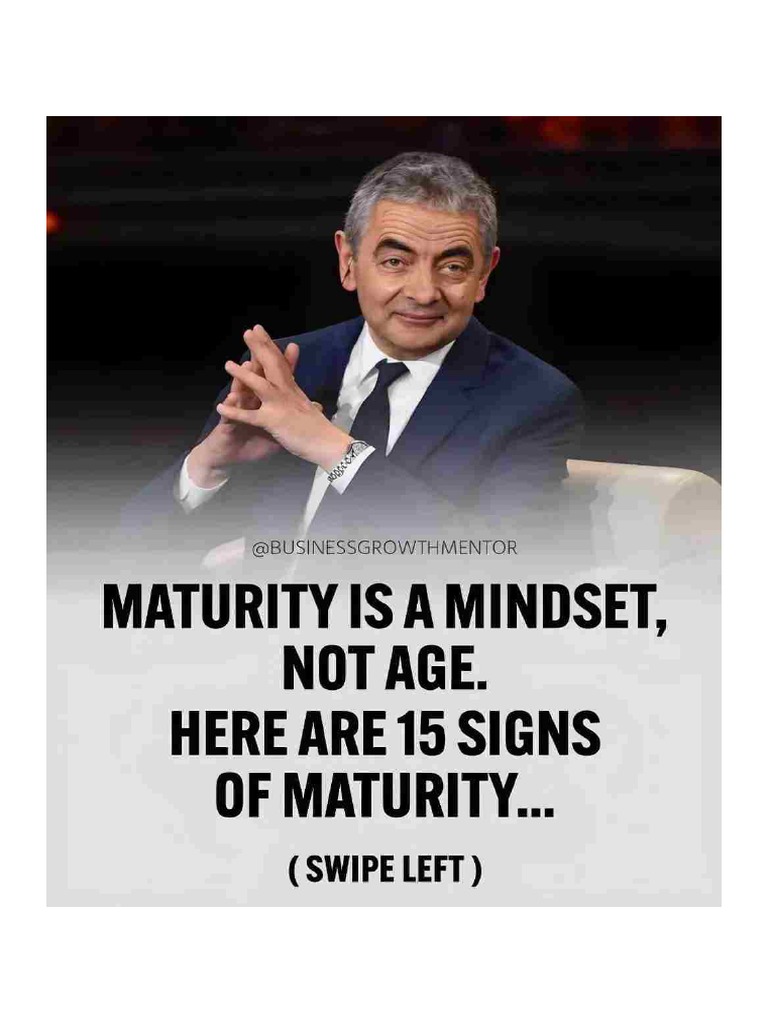 15 Signs of Maturity | PDF