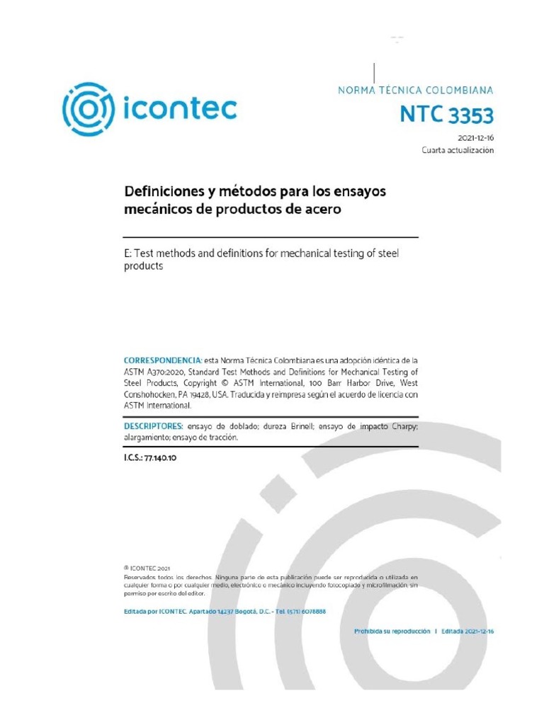 NTC 3353. Productos de Acero | PDF