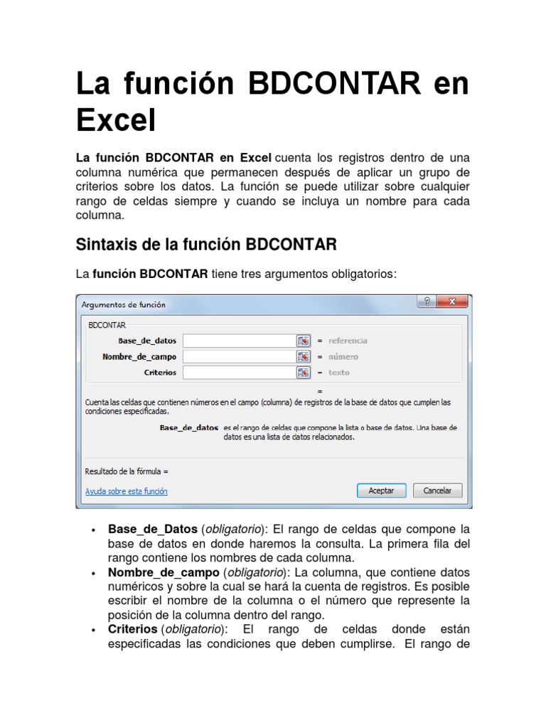 Funciones de BD en Excel Parte 1 | PDF | Informática